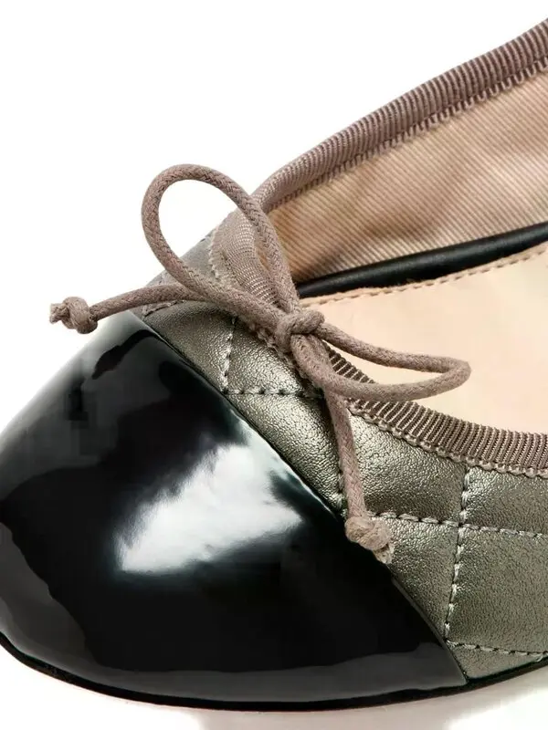 HOUSE OF BALLERINAS Ines Quilted Cap-toe Ballet Flats