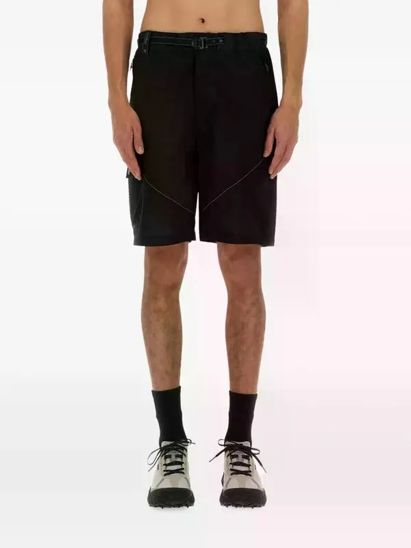 AND WANDER Mesh Panel Belted Shorts - Black