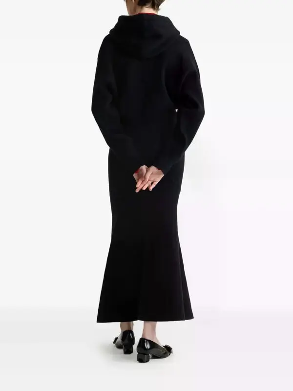 PATOU Fishtail Wool Maxi Skirt - Black
