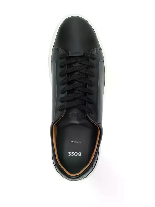 BOSS Logo-plaque Leather Sneakers
