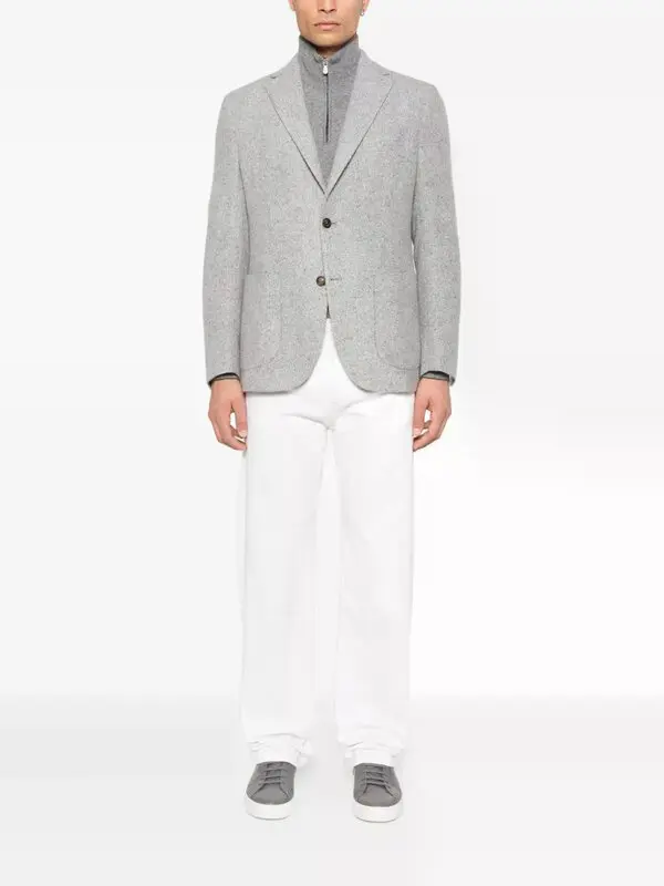 Eleventy Single-breasted Patch-pocket Blazer - Grey