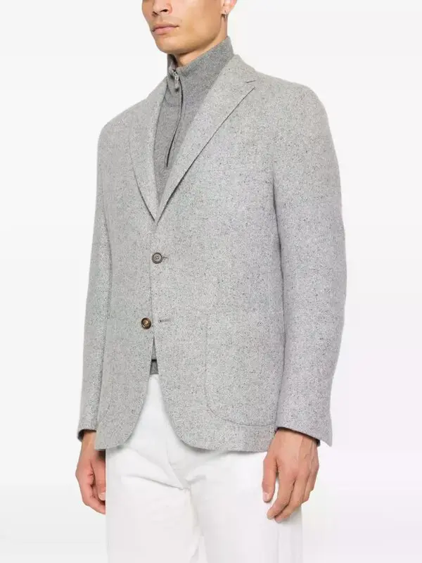 Eleventy Single-breasted Patch-pocket Blazer - Grey