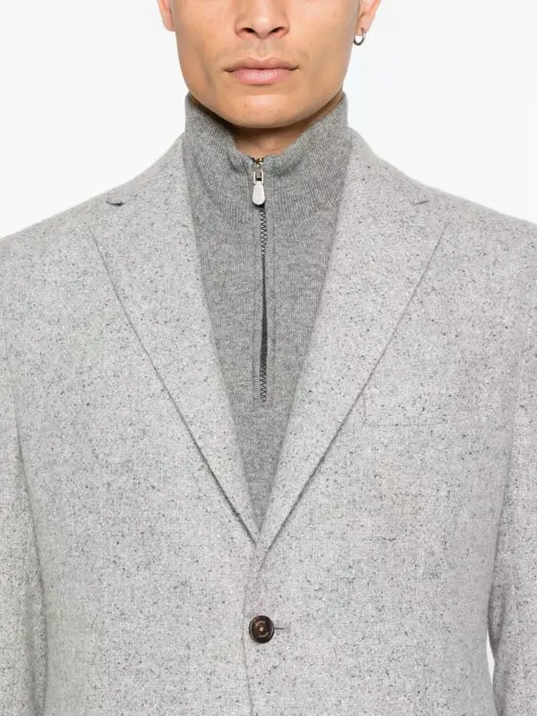 Eleventy Single-breasted Patch-pocket Blazer - Grey
