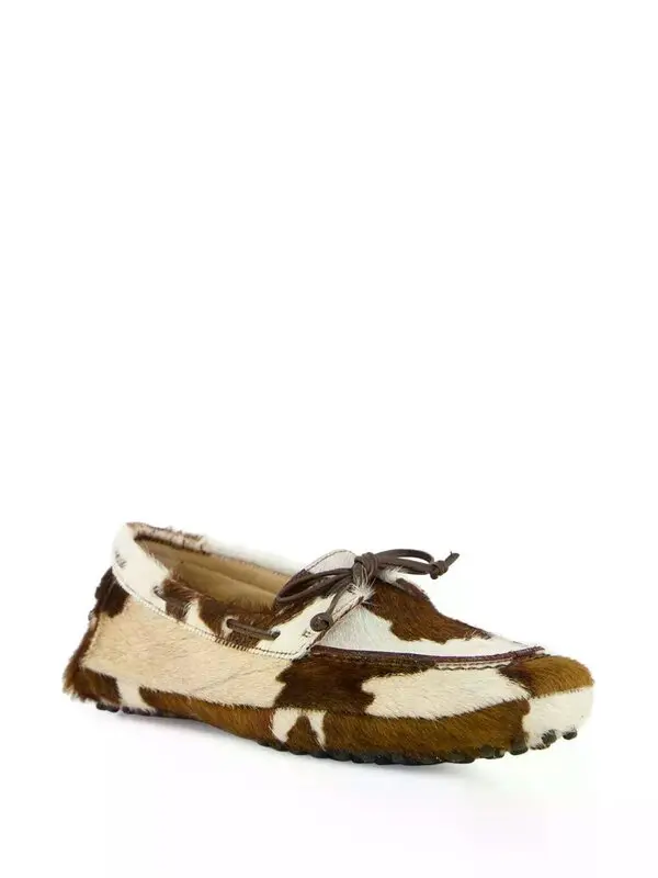 Le Monde Beryl Driver Calf-hair Loafers - Neutrals