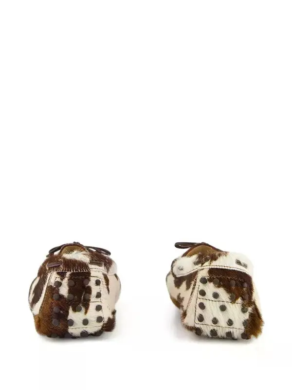 Le Monde Beryl Driver Calf-hair Loafers - Neutrals