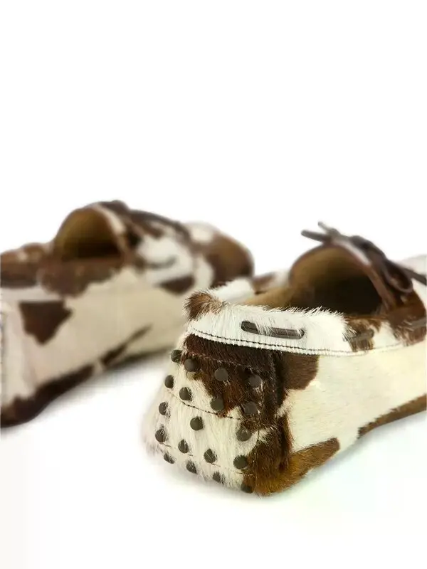 Le Monde Beryl Driver Calf-hair Loafers - Neutrals