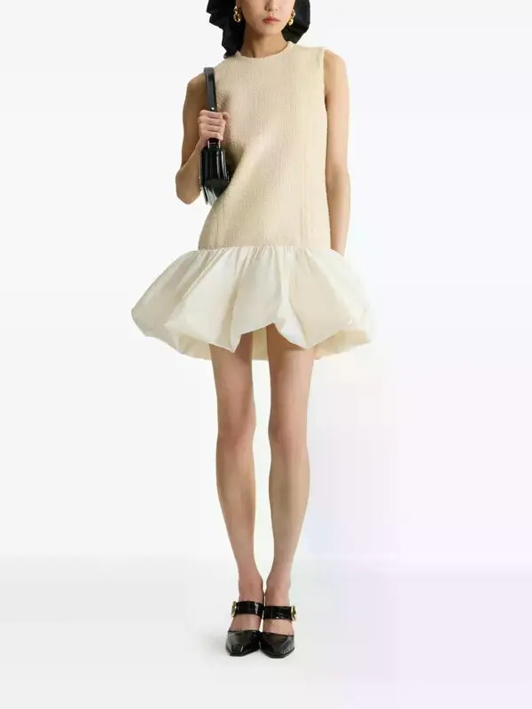 PATOU Tweed Bubble-hem Dress - Neutrals