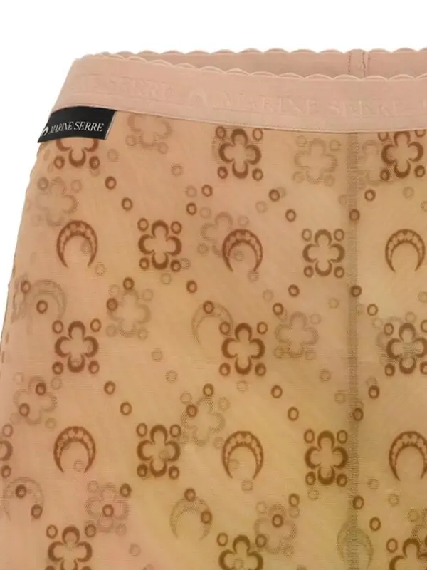 MARINE SERRE Mesh Mini Shorts - Neutrals