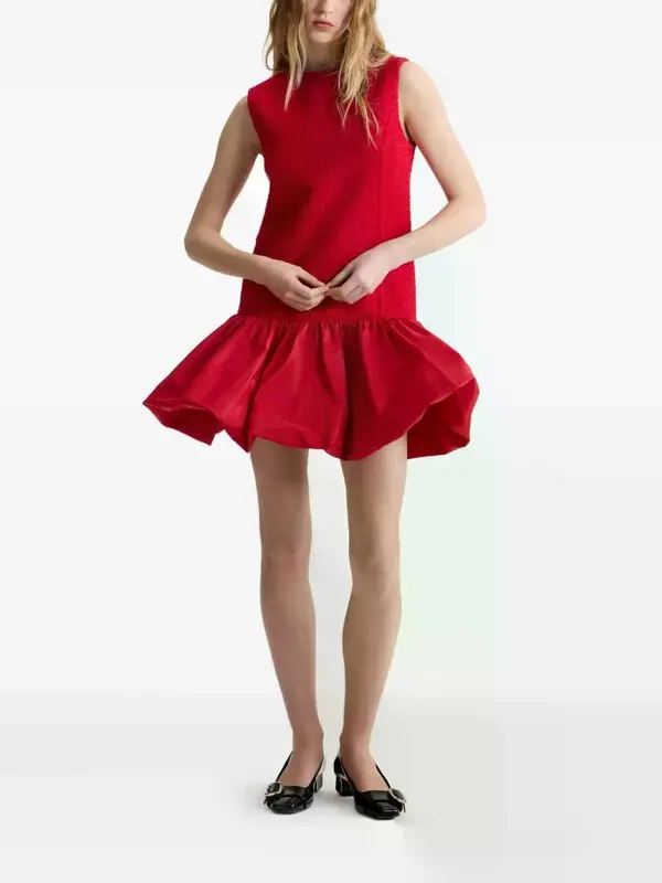 PATOU Tweed Bubble-hem Dress - Red