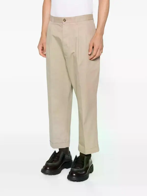 AMI Paris Pleated Cotton Trousers