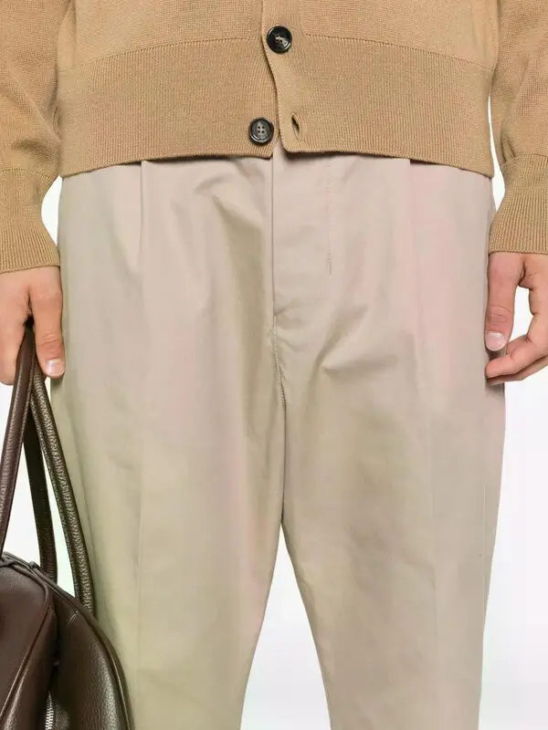 AMI Paris Pleated Cotton Trousers