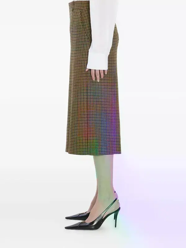 Saint Laurent Plaid Cropped Trousers - Brown