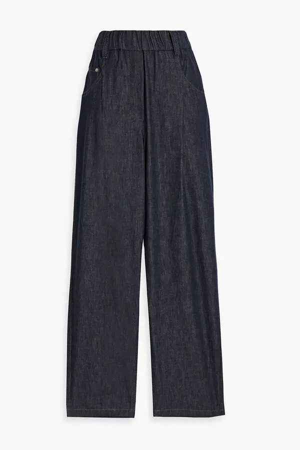 Brunello Cucinelli Cotton-chambray Straight-leg Pants