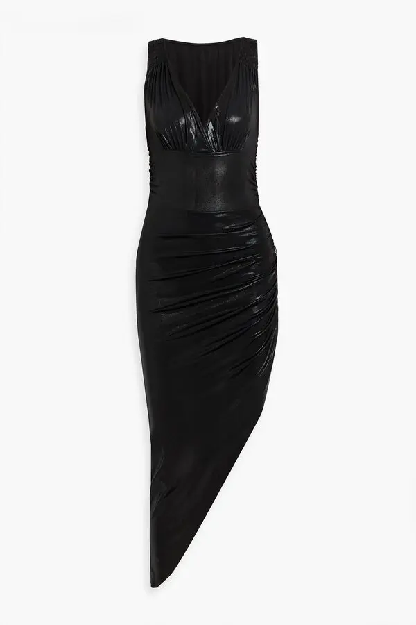 Norma Kamali Tara Asymmetric Lamé Dress