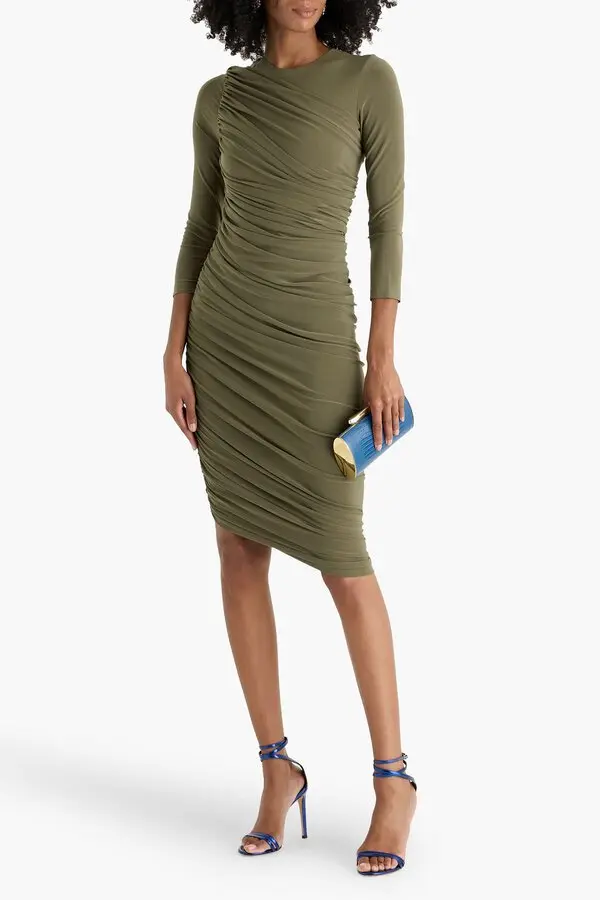 Norma Kamali Ruched Stretch-jersey Dress