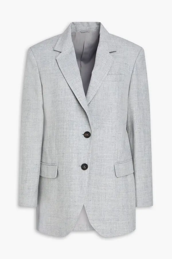 Brunello Cucinelli Bead-embellished Linen And Wool-blend Blazer