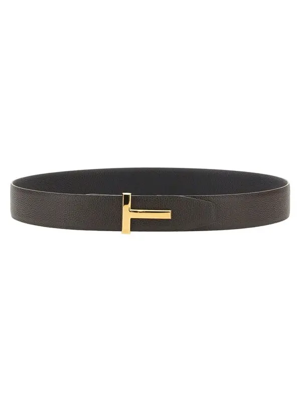 TOM FORD Buckle Logo Reversible Belt - Brown