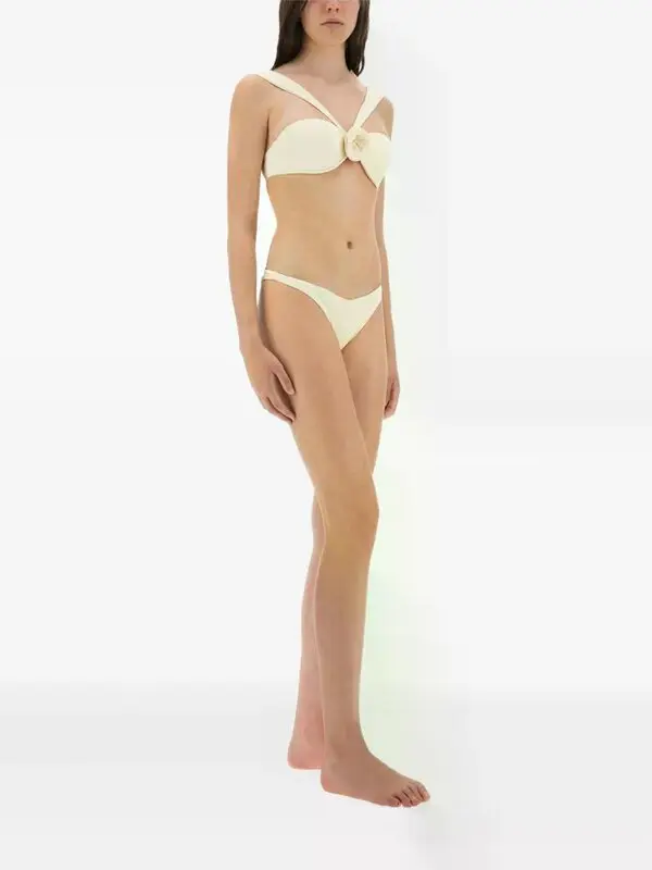 LA REVECHE Embellished-rose Bikini Top
