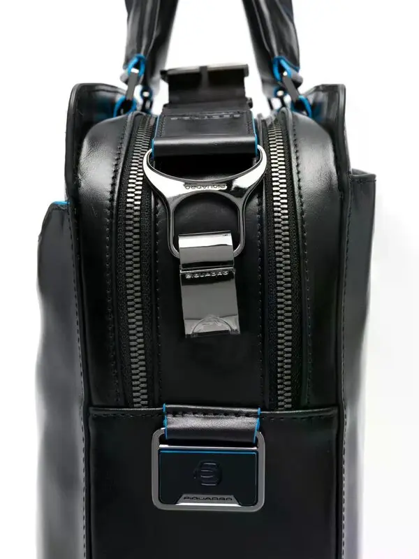 PIQUADRO Logo-appliqué Leather Laptop Bag