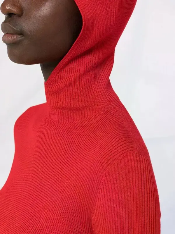 JIL SANDER Ribbed-knit Hoodie