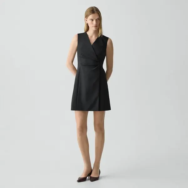 Theory Wrap Blazer Dress In Stretch Wool
