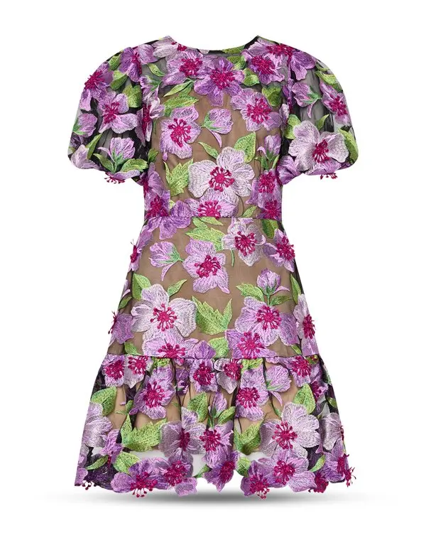 Buy MILLY Yasmin 3d Floral Dress - Pink Multi At 70% Off | Editorialist
