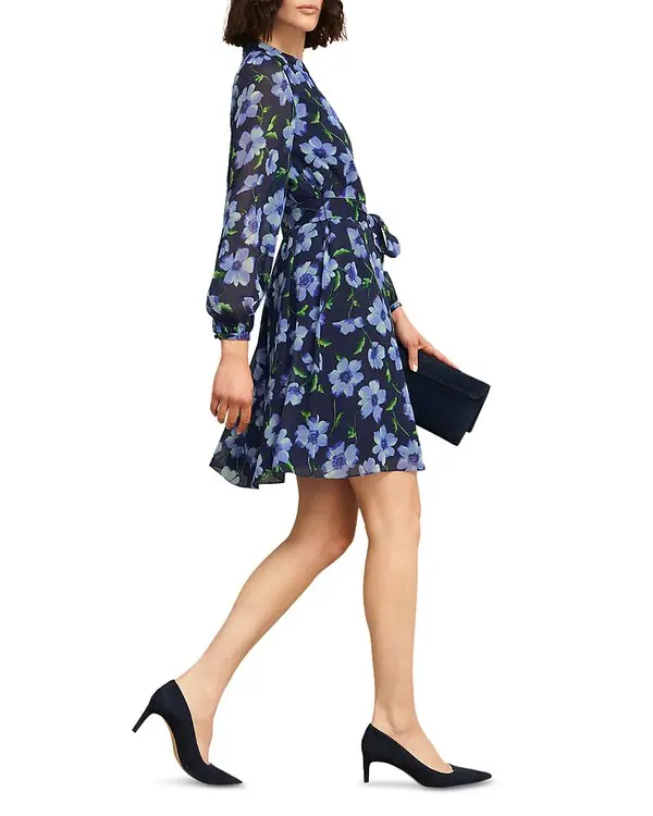 HOBBS LONDON Gracie Floral Print Midi Dress - Midnight Multi