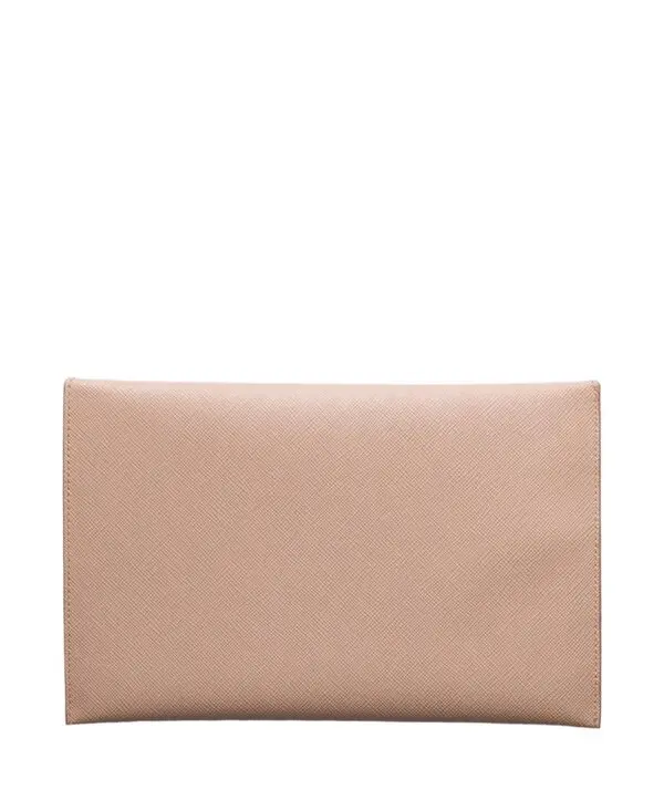 Prada Saffiano Leather Envelope Clutch With Card Slots - Powder