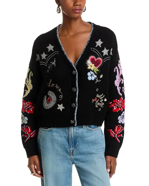 Cinq À Sept Western Collage Cardigan Sweater