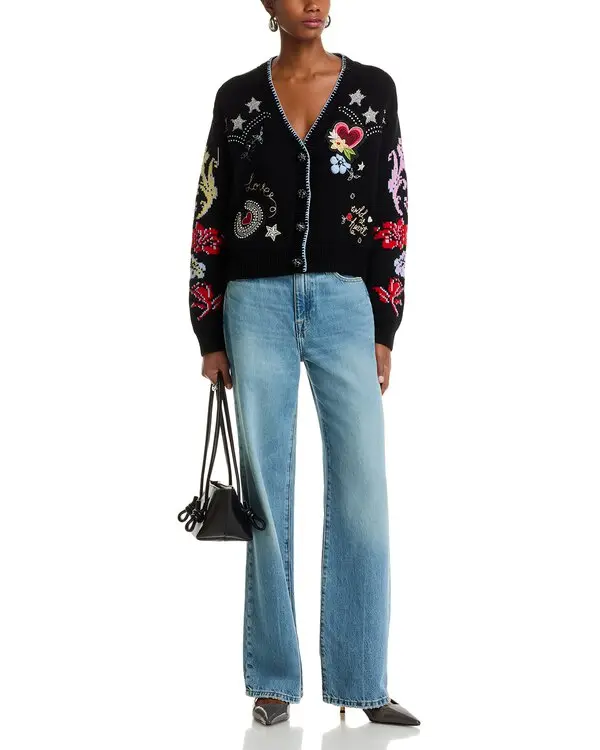 Cinq À Sept Western Collage Cardigan Sweater
