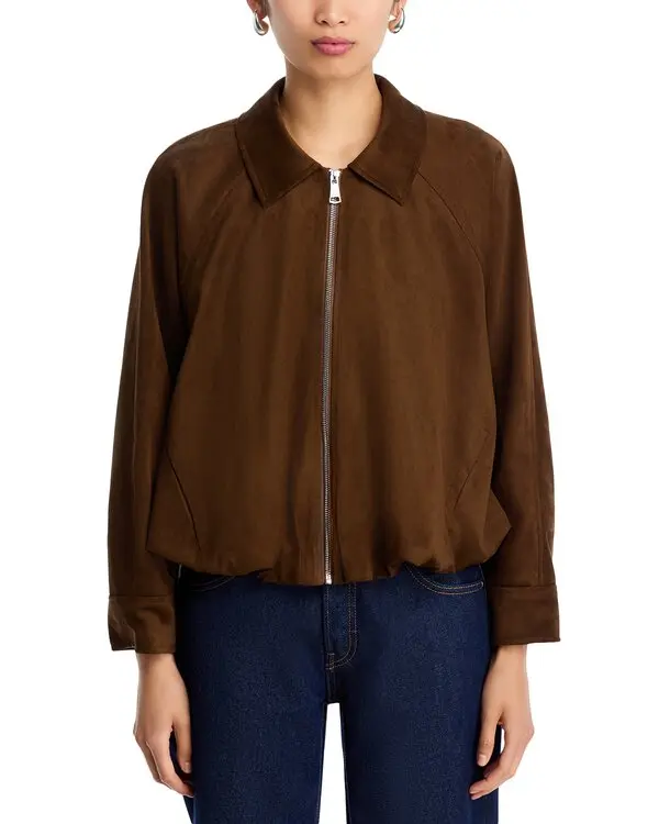 Steve Madden Faux Suede Bubble Bomber Jacket