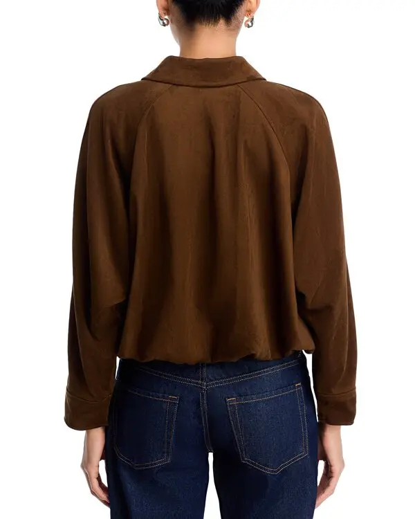 Steve Madden Faux Suede Bubble Bomber Jacket