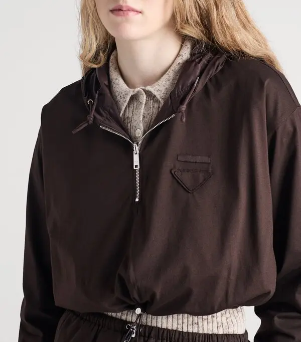 Prada Reversible Half-zip Hoodie - Brown