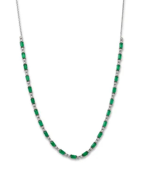 Bloomingdale'S Emerald And Diamond Collar Necklace - Emerald/white