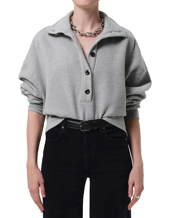 Citizens Of Humanity Mirelle Funnel Neck Sweatshirt - Heather Gray