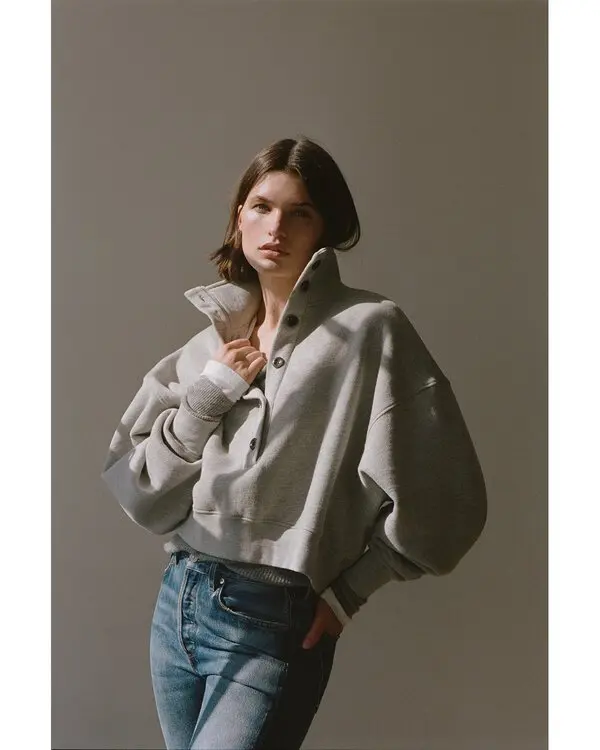 Citizens Of Humanity Mirelle Funnel Neck Sweatshirt - Heather Gray