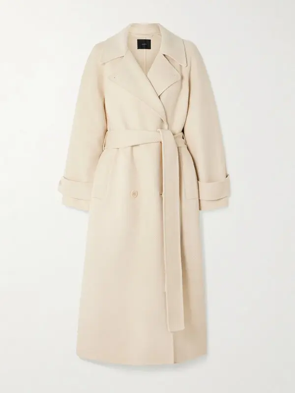 JOSEPH Navarre Belted Wool Coat - Neutrals