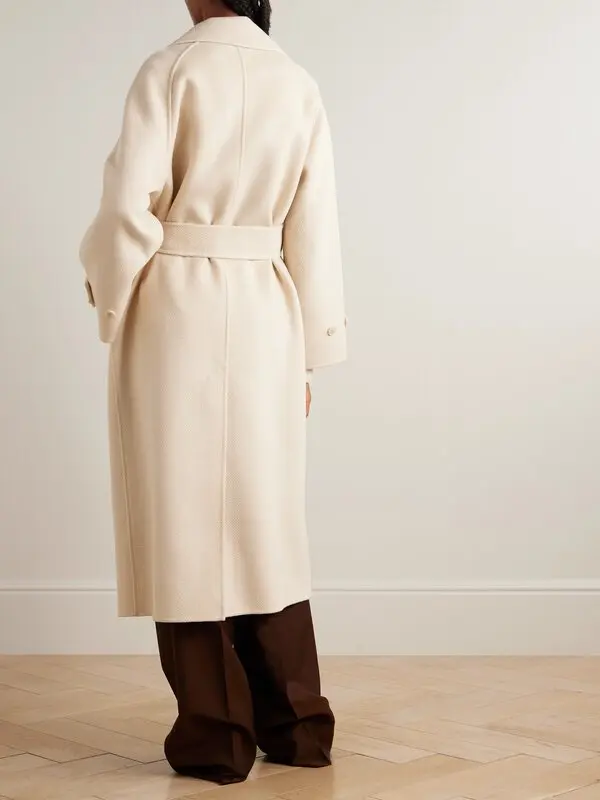 JOSEPH Navarre Belted Wool Coat - Neutrals