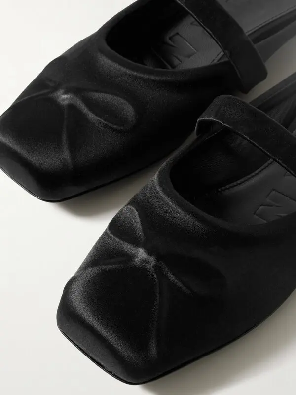 Marni Sabot Satin Ballet Flats