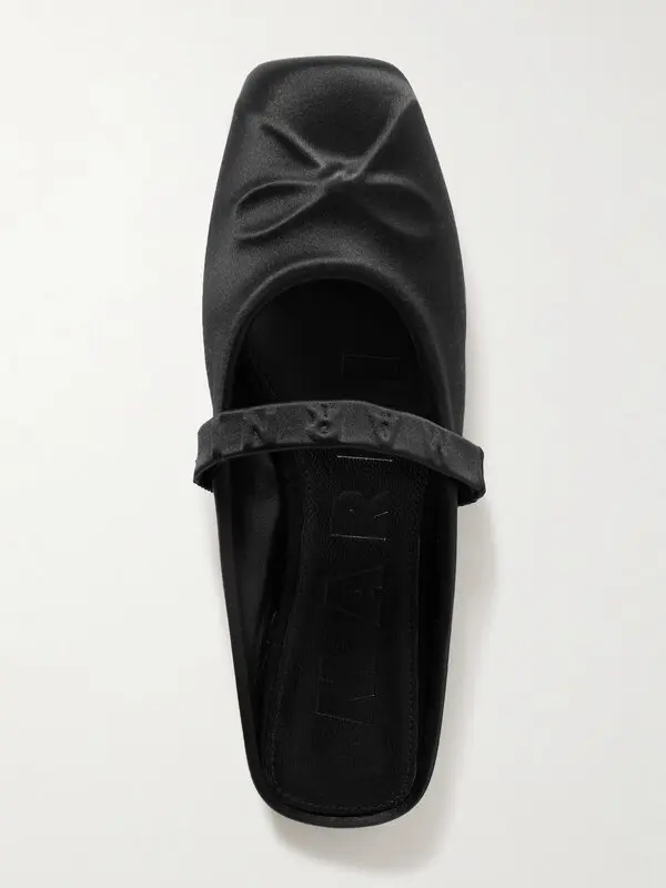 Marni Sabot Satin Ballet Flats