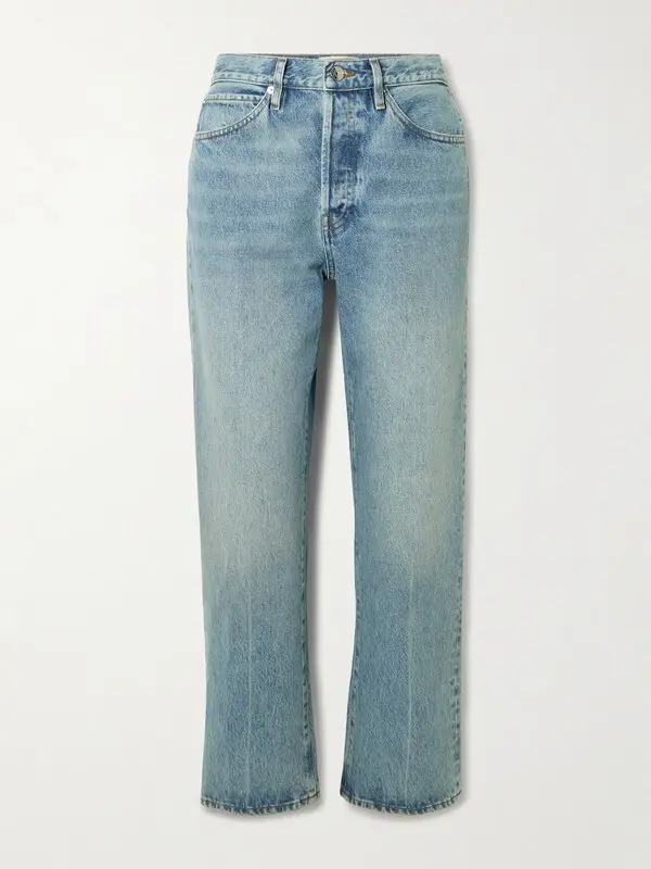 FRAME The Vertical Crop High-rise Straight-leg Jeans