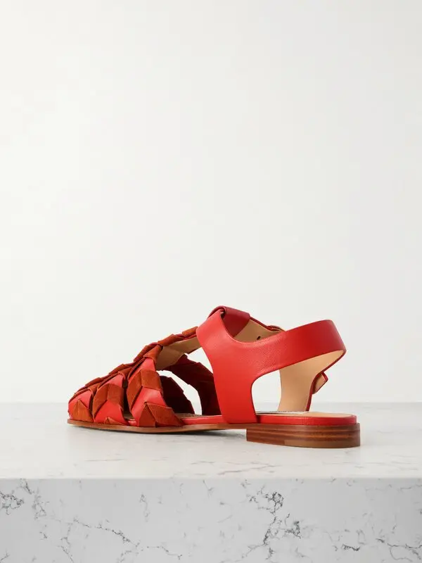 Gabriela Hearst Willow Braided Leather And Suede Sandals