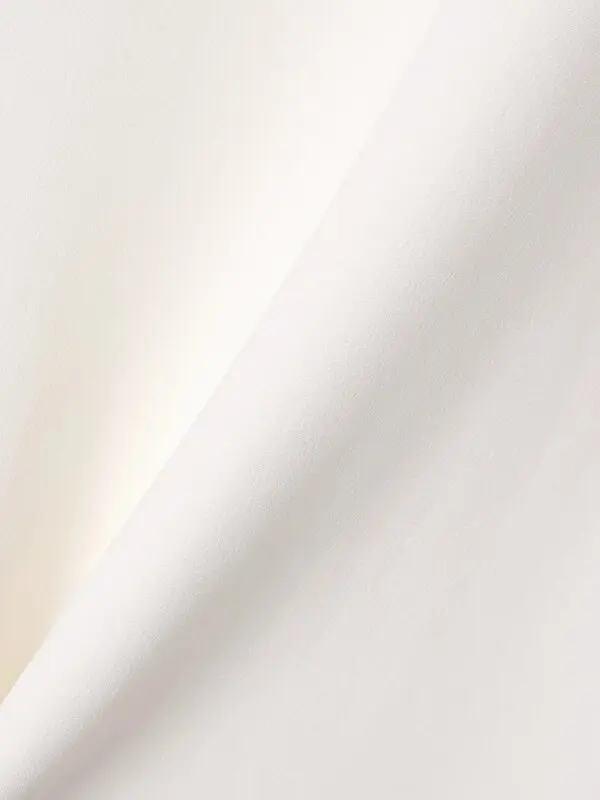 Another Tomorrow Draped Crepe Blouse - Neutrals