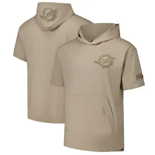 PRO STANDARD Miami Dolphins Neutrals Capsule Short Sleeve Pullover Hoodie