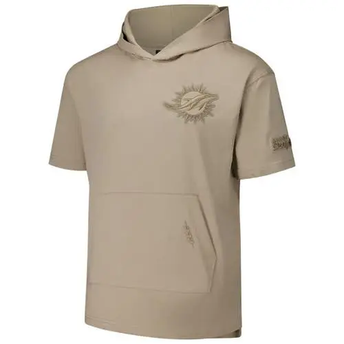 PRO STANDARD Miami Dolphins Neutrals Capsule Short Sleeve Pullover Hoodie