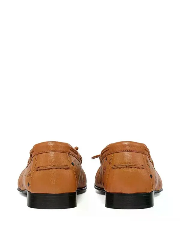 Mcm Monogram Leather Loafers