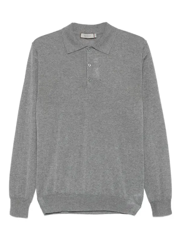 Canali Long-sleeve Polo Shirt - Grey