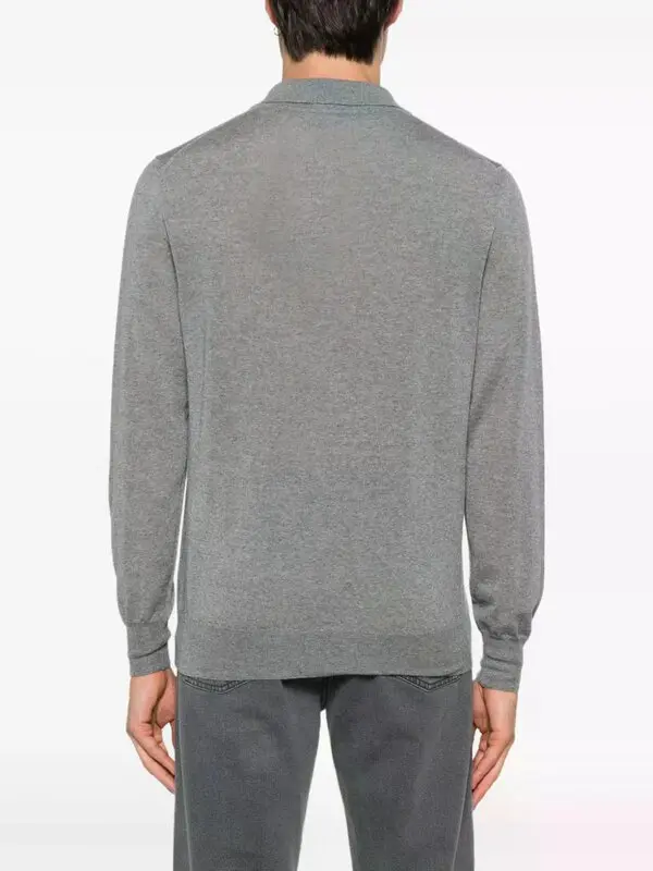 Canali Long-sleeve Polo Shirt - Grey