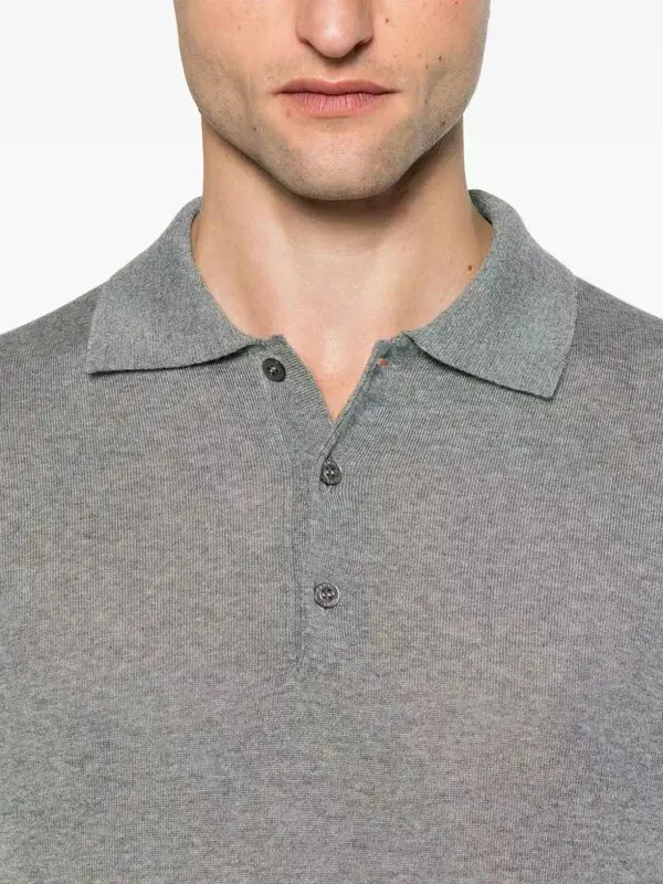 Canali Long-sleeve Polo Shirt - Grey