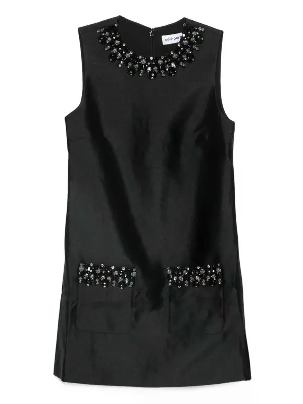 SELF-PORTRAIT Embellished-pocket Mini Dress